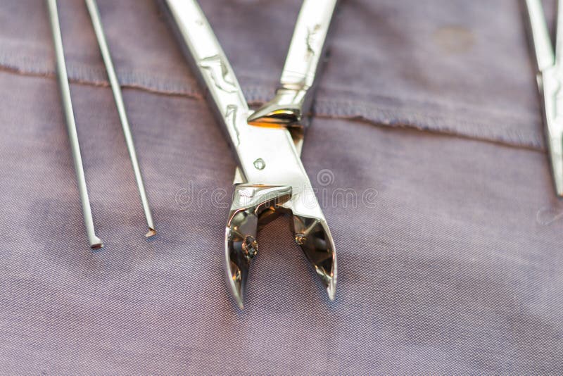 Surgery Equipment Tools after Cleaning with Sterile Solution Stock ...