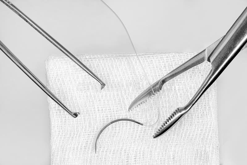 Surgery Forceps and Suture Needle Stock Image - Image of health ...
