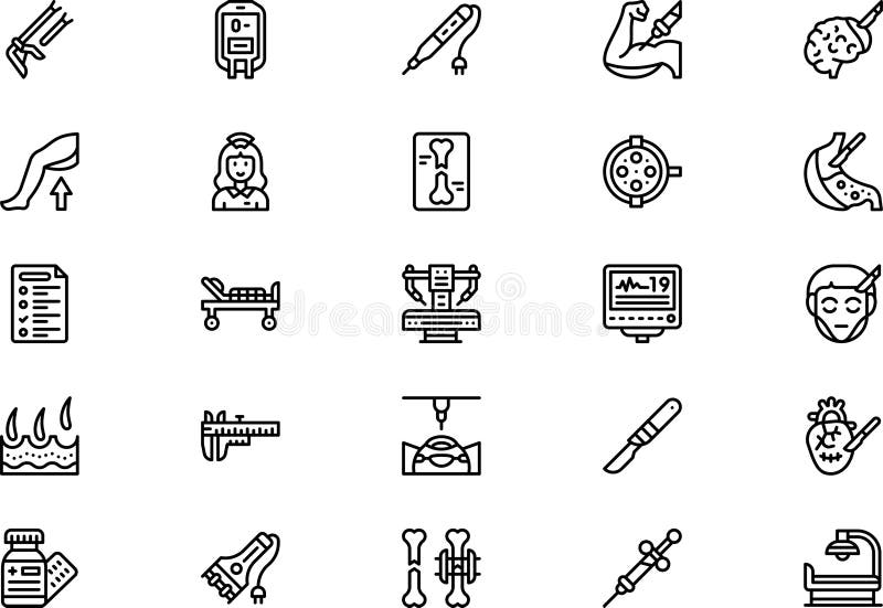 Surgery Icons Collection is a Vector Illustration with Editable Stroke ...
