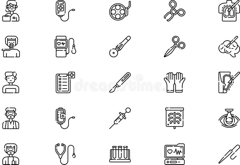 Surgery Icons Collection is a Vector Illustration with Editable Stroke ...