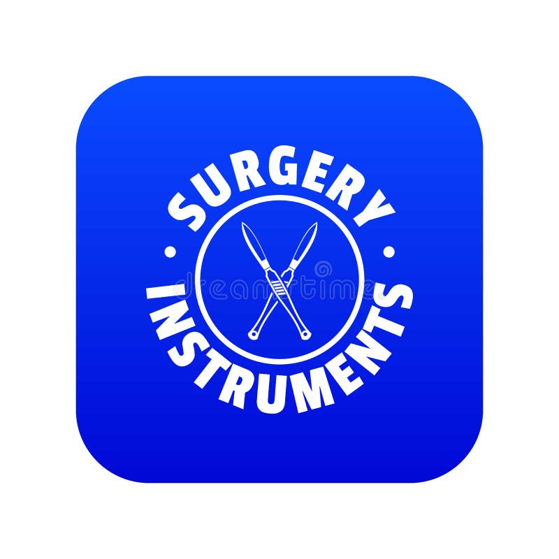 Surgery Instrument Icon Blue Set Vector Stock Vector - Illustration of ...