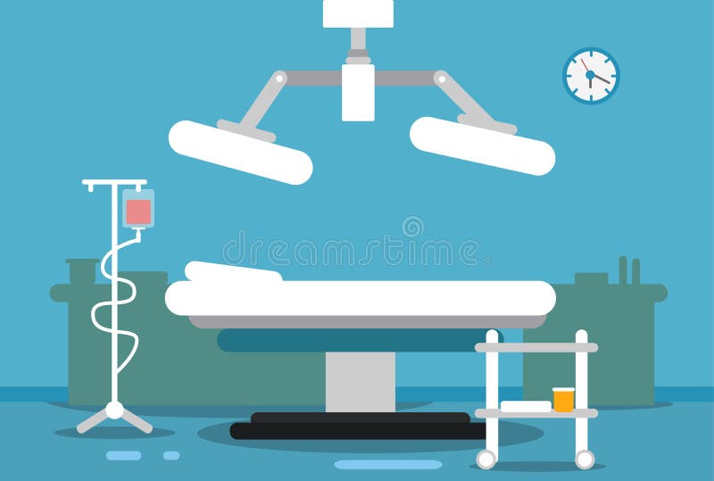 Surgery Interior. Hospital Room with Surgical Table Stock Vector ...