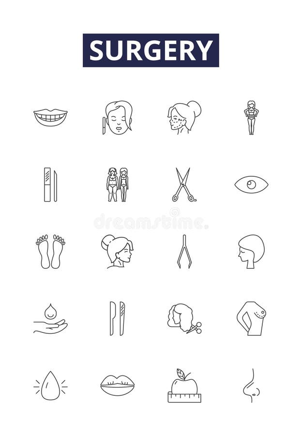 Surgery Line Vector Icons and Signs. Surgical, Resect, Graft, Remove ... Surgery Line Vector Icons and Signs. Surgical, Resect, Graft, Remove ...