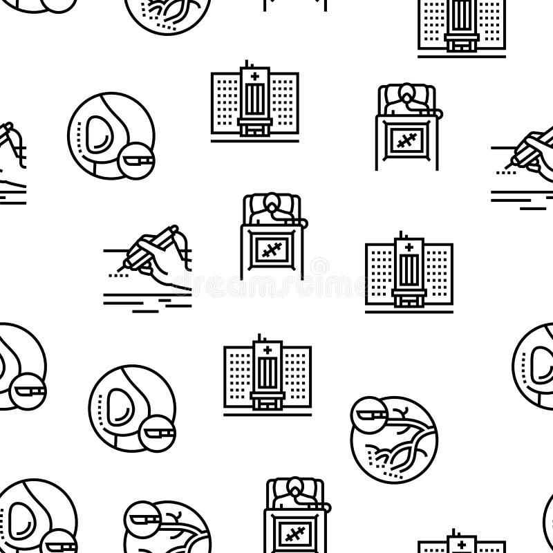 Surgery Medicine Clinic Operation Icons Set Vector Stock Vector ...