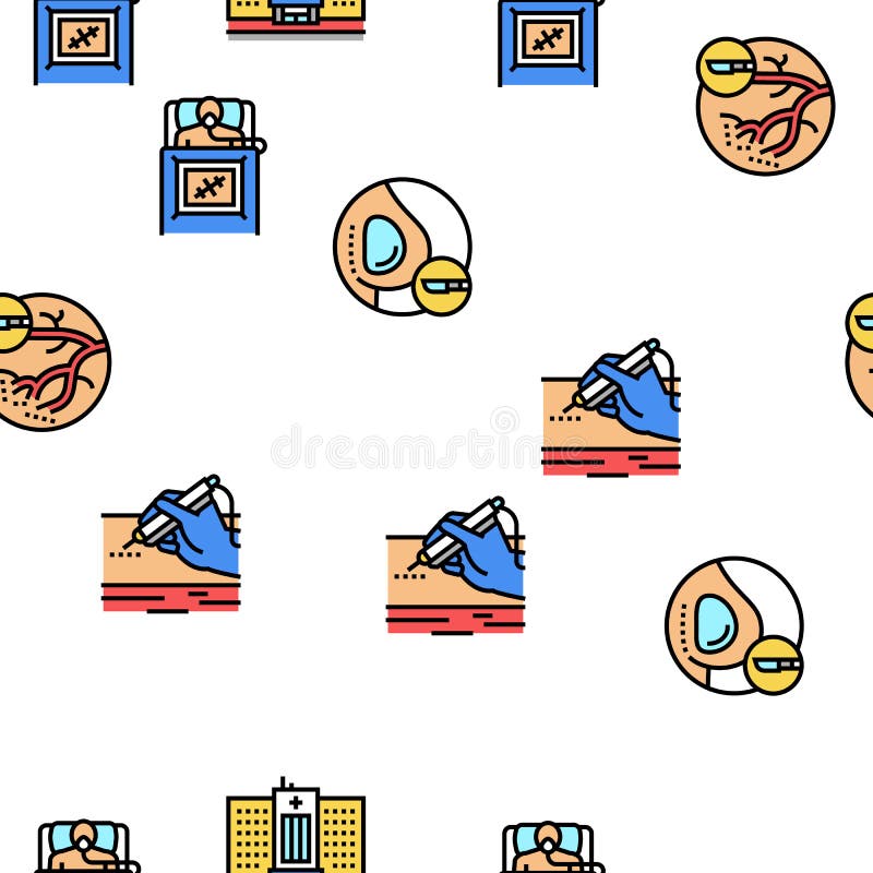 Surgery Medicine Clinic Operation Icons Set Vector Stock Vector ...