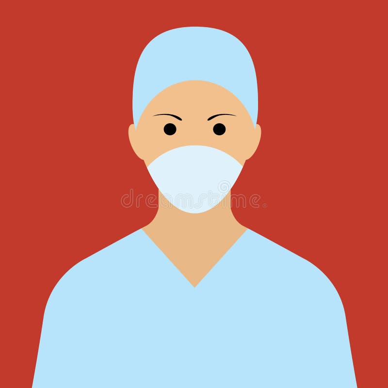 Surgery Nurse Icon Flat Vector Stock Vector - Illustration of avatar ...