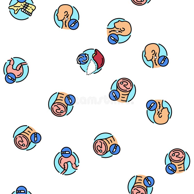 Surgery Operate Room Invasive Seamless Pattern Vector Stock ...