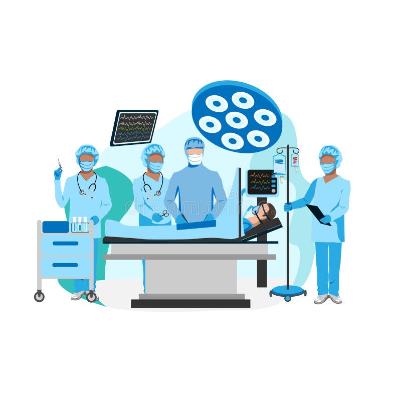 Surgery in the Operating Room Stock Vector - Illustration of hospital ...