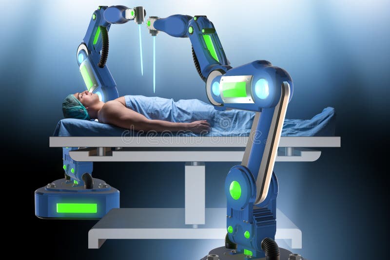 The Surgery Performed by Robotic Arm Stock Photo - Image of endoscopy ...
