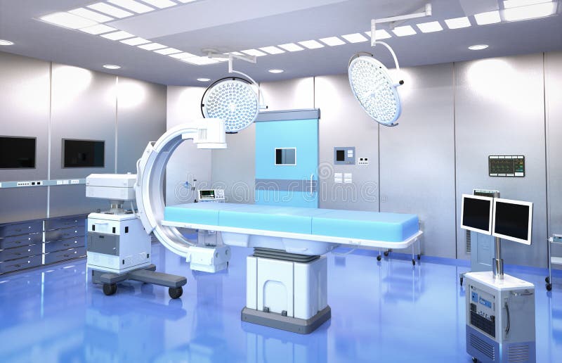 Surgery Room Interior with Amenities Stock Illustration - Illustration ...