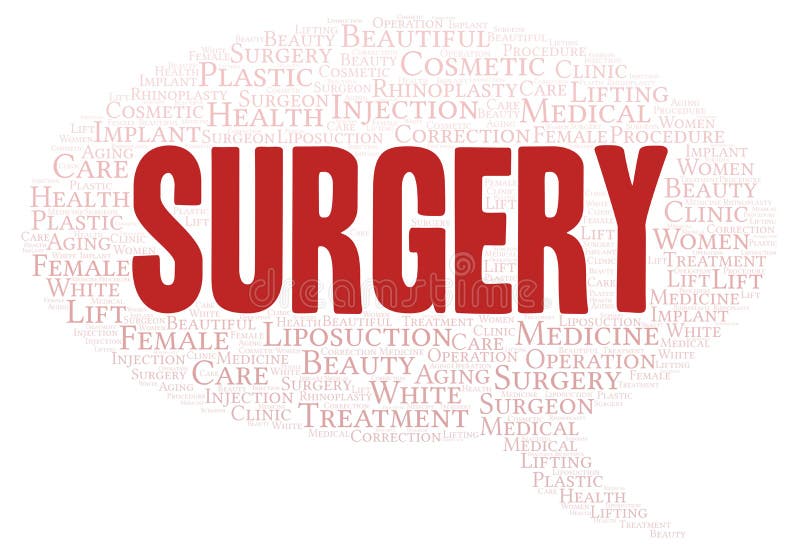 Surgery Typography Word Cloud Create with the Text only. Stock ...
