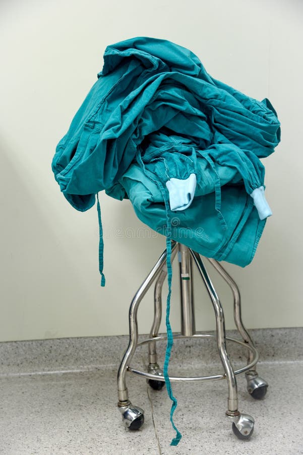 Surgical Clothes after Surgery on a Chair Stock Image - Image of care ...