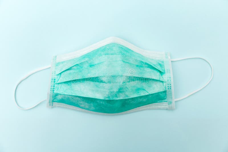 Surgical Ear-loop Green Masks. Personal Hygiene Concept Stock Photo ...