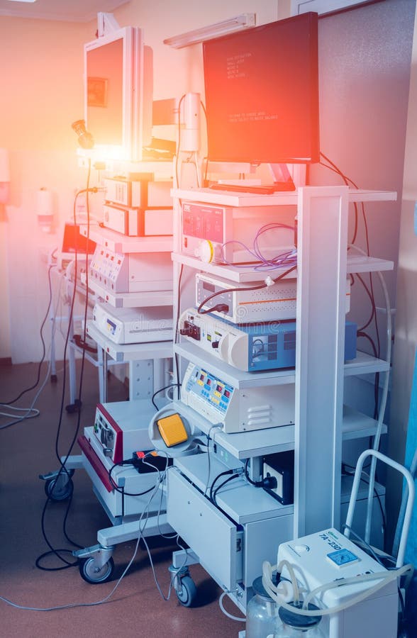 Surgical Equipment and Medical Devices in Operating Room. Stock Photo ...