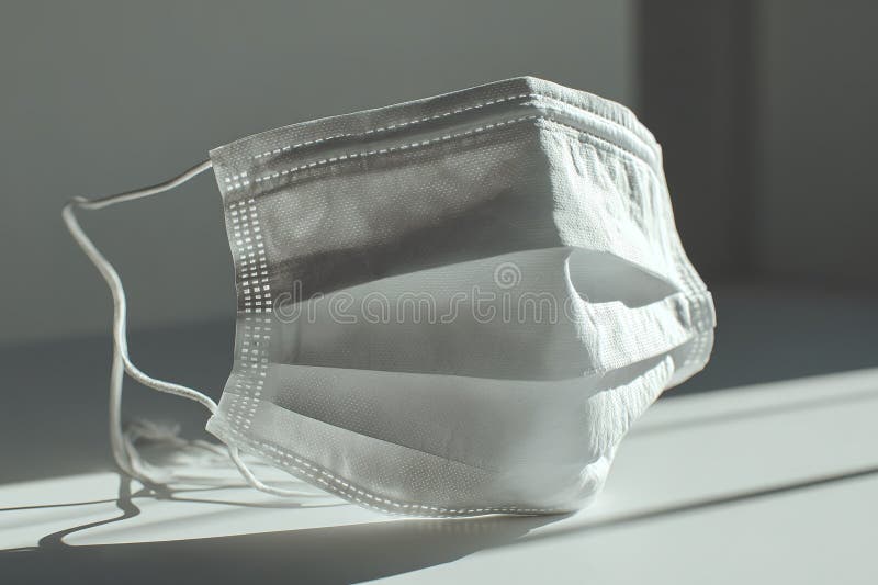 Surgical Face Mask Resting on a Surface with Soft Light Highlighting ...