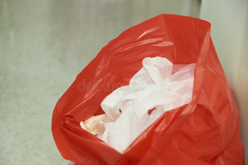 Surgical Garbage Bin in Operating Room Stock Image - Image of stained ...