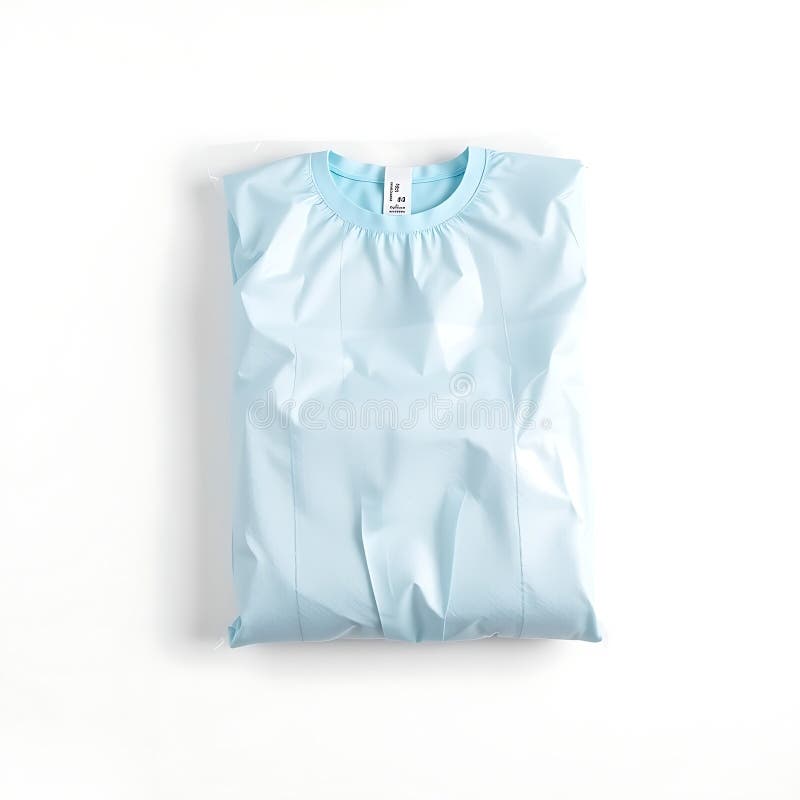 A Surgical Gown, Folded and Displayed in Sterile Packaging, on a Plain ...