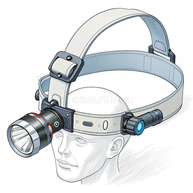 Surgical Headlamp with Adjustable Strap Stock Illustration ...