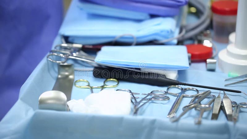 A Surgical Instrument Lies on the Table in the Operating Room. a ...
