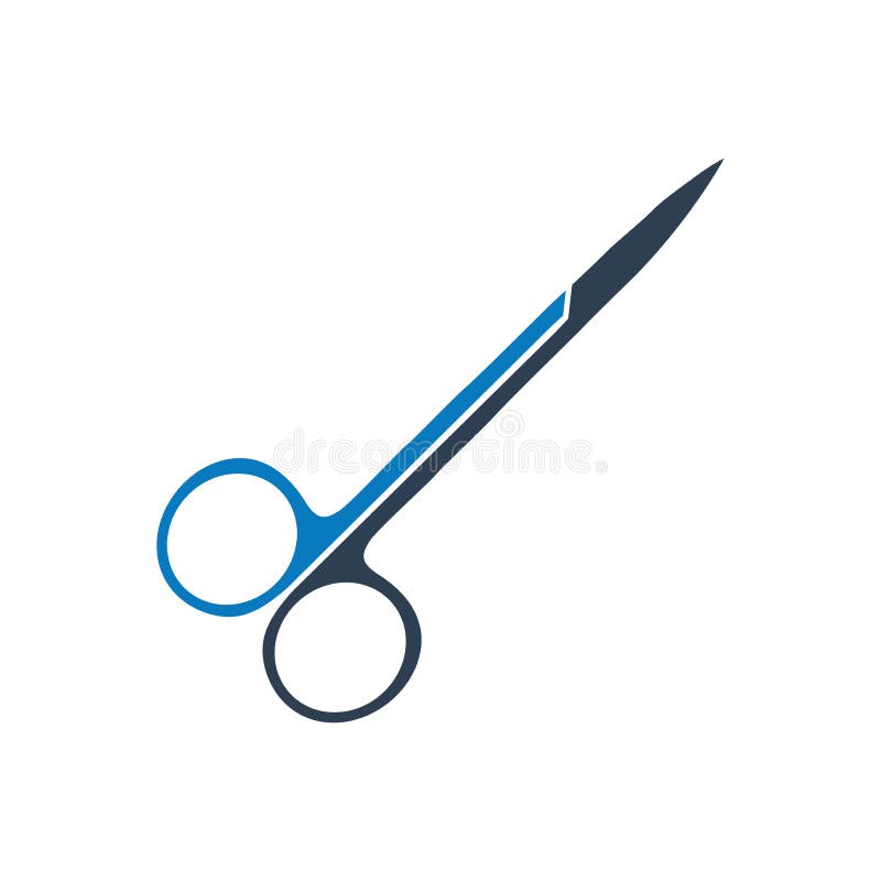 Surgical Instrument Scissors Flat Icon. Stock Vector - Illustration of ...