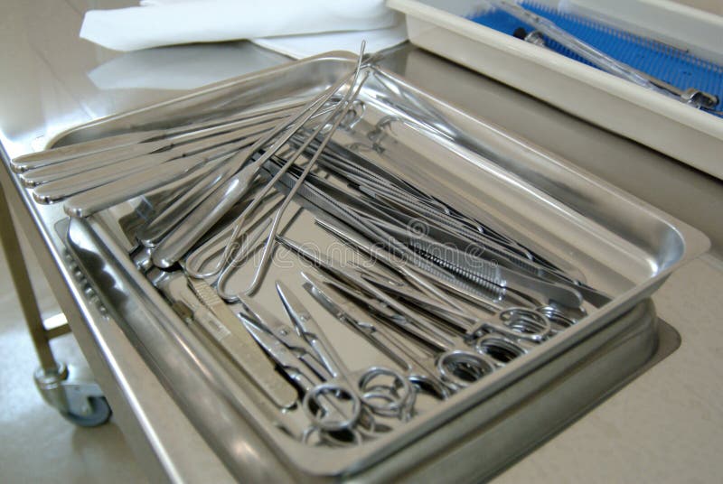 Surgical instruments in or stock image. Image of procedure - 2302431