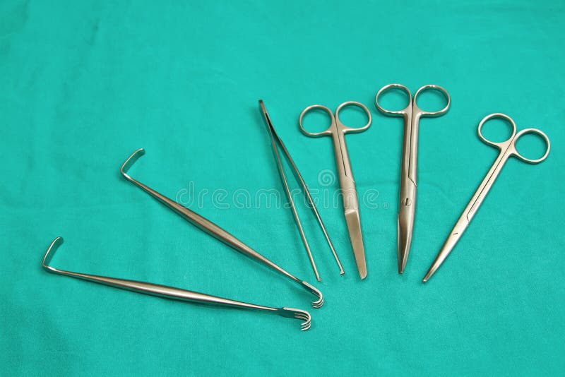 Surgical Instruments Set for Debridement Wound Stock Image - Image of ...