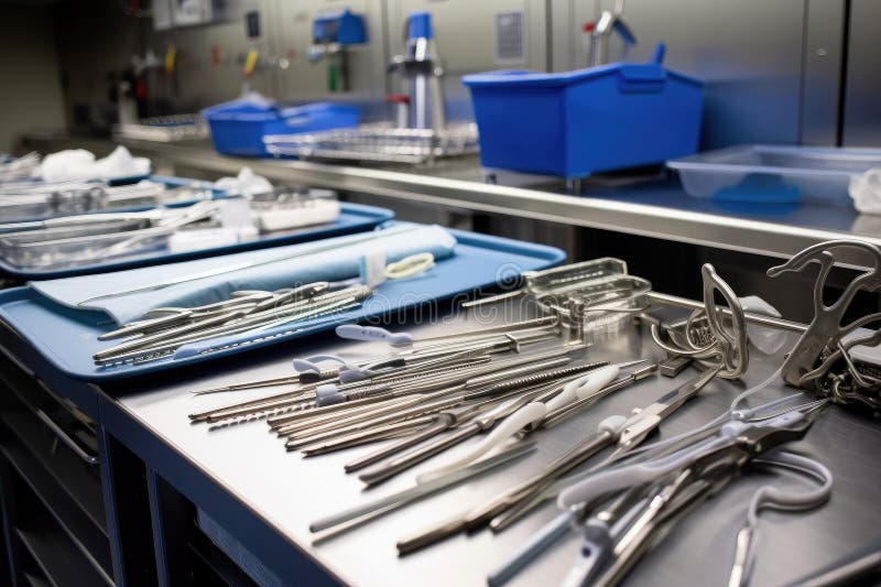 Surgical Instruments Being Placed in Autoclave for Sterilization Stock ...