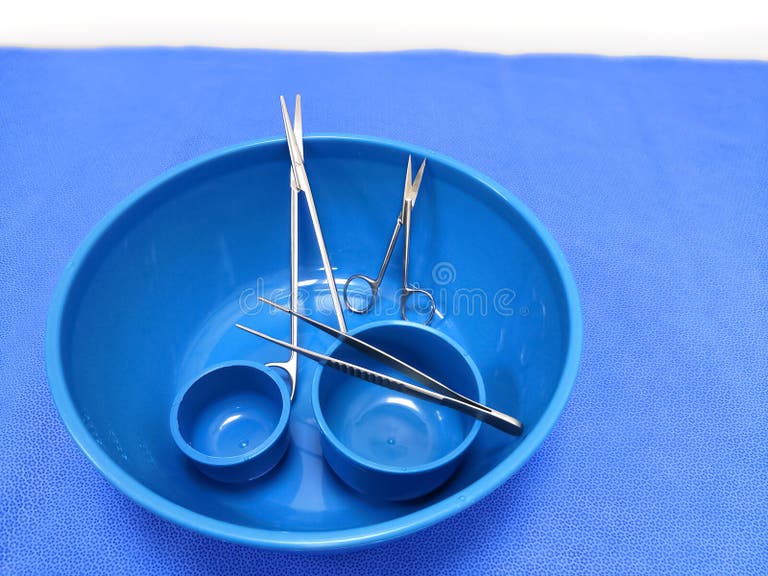 Surgical Instruments with Surgical Bowl Stock Image - Image of basin ...