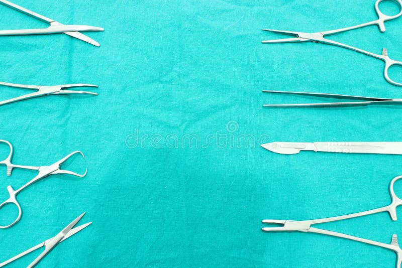 Surgical Instruments Isolated on the White Background and Surgical ...