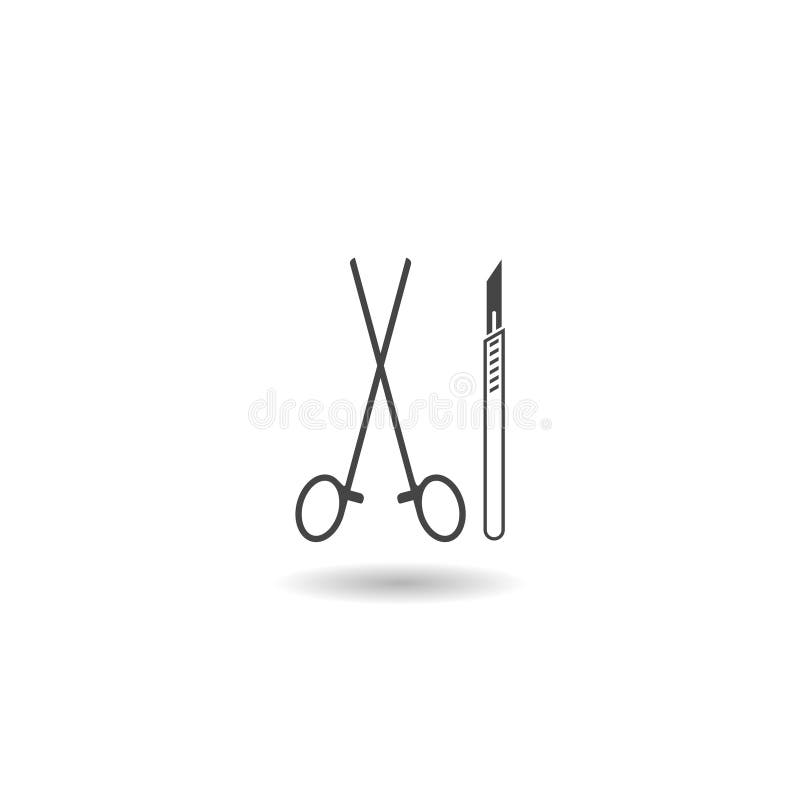 Surgical Instruments Icon with Shadow Stock Vector - Illustration of ...