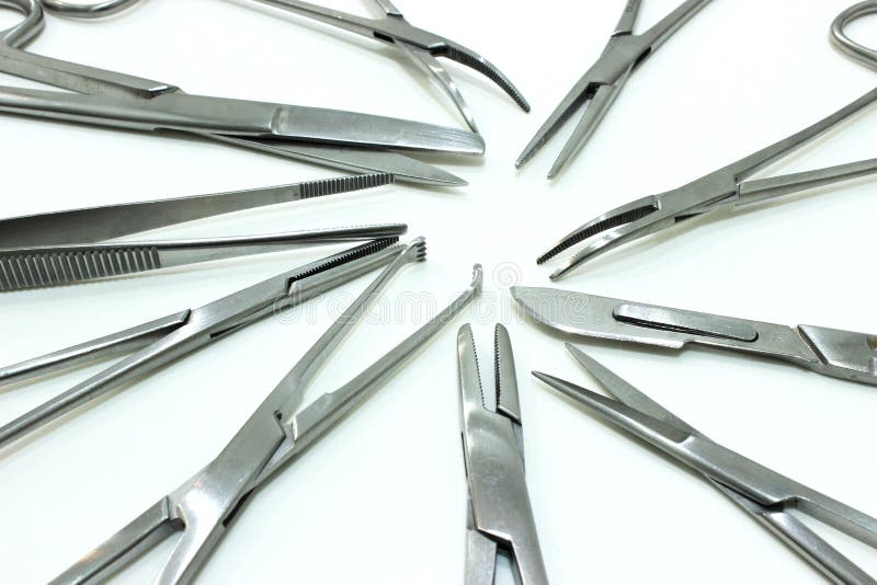 Surgical Instruments Isolated on the White Background Stock Photo ...