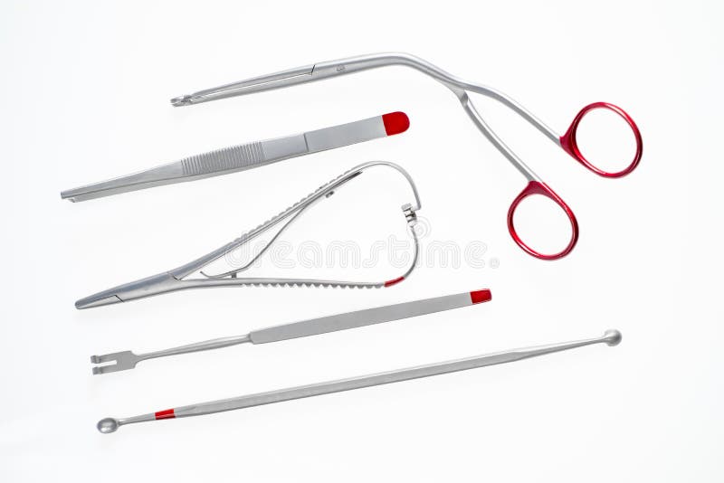 Surgical Instruments Isolated on White Background Stock Image - Image ...
