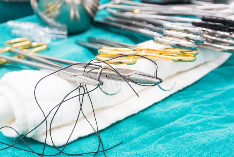 Surgical Instruments for Operation Stock Image - Image of metallic ...