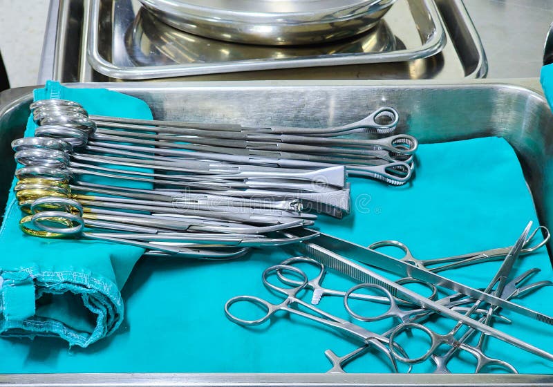 Surgical Instruments the Preparation Tray of the Operating Room Stock ...