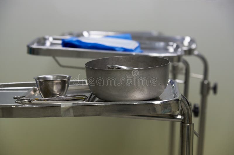 Surgical Instruments on the Silver Tray Stock Image - Image of disease ...