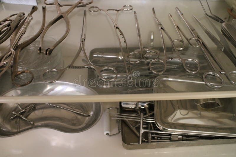 Surgical Instruments on Shelf Stock Photo - Image of surgeon, autoclave ...