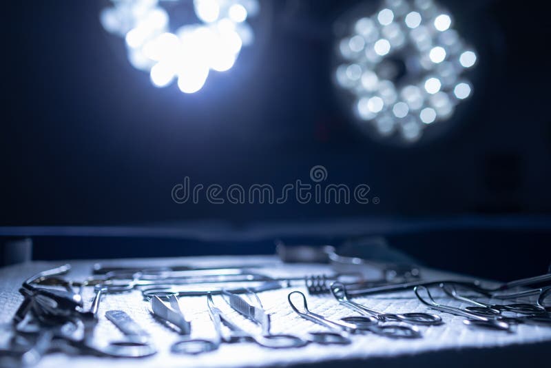 Surgical Instruments on a Table in Operation Theater Stock Image ...