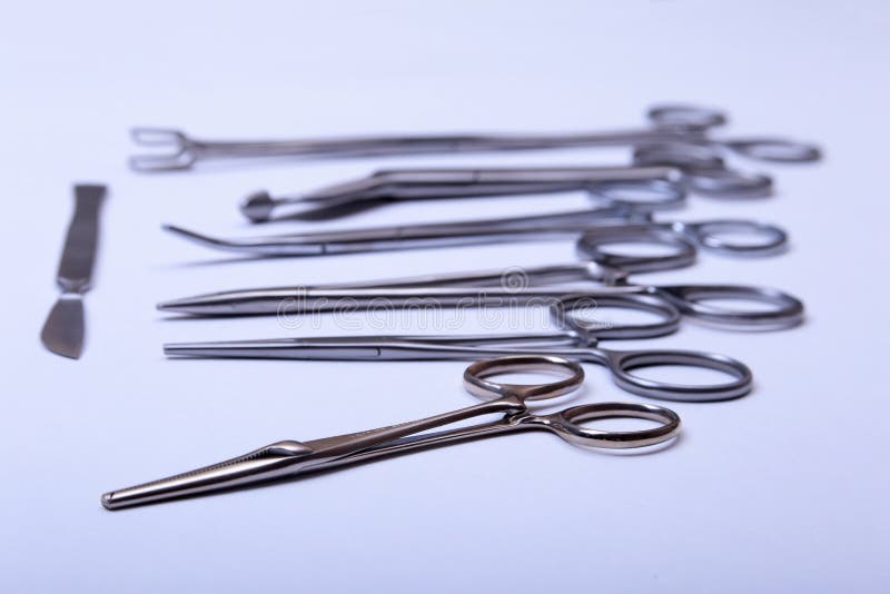 Surgical Instruments and Tools on Table for a Surgery Stock Photo ...
