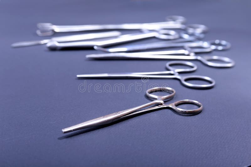 Surgical Instruments and Tools on Table for a Surgery Stock Image ...