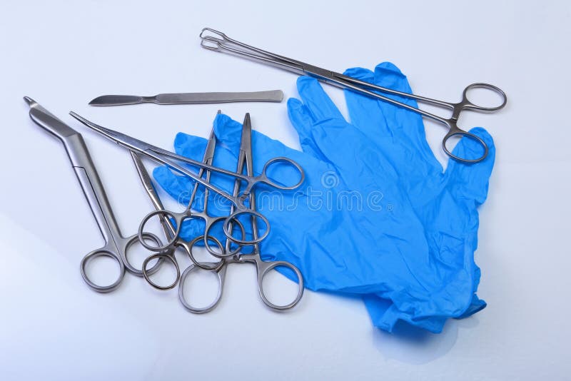 Surgical Instruments and Tools on Table for a Surgery Stock Photo ...