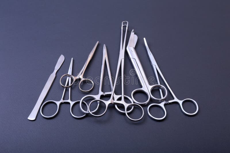 Surgical Instruments and Tools on Table for a Surgery Stock Photo ...