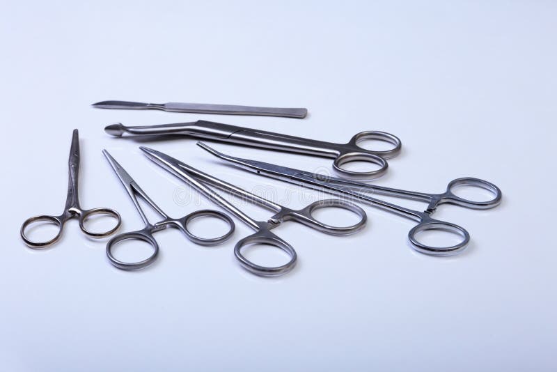 Surgical Instruments and Tools on Table for a Surgery Stock Image ...