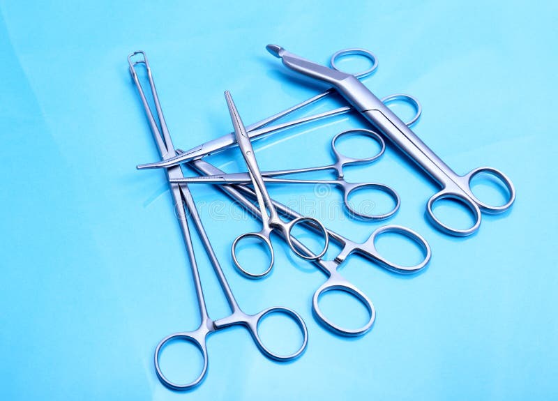 Surgical Instruments and Tools on Table for a Surgery Stock Photo ...