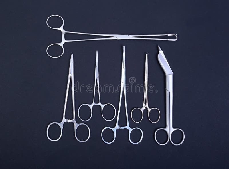 Surgical Instruments and Tools on Table for a Surgery Stock Photo ...