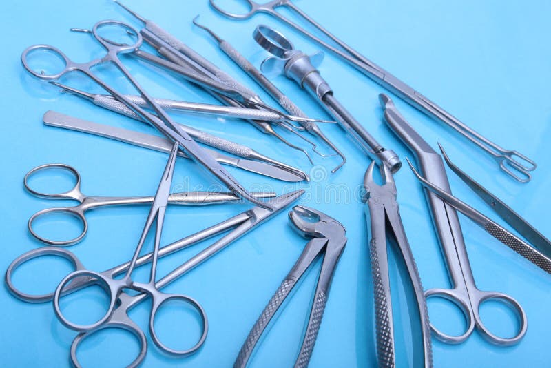 Surgical Instruments and Tools on Table for a Surgery Stock Image ...