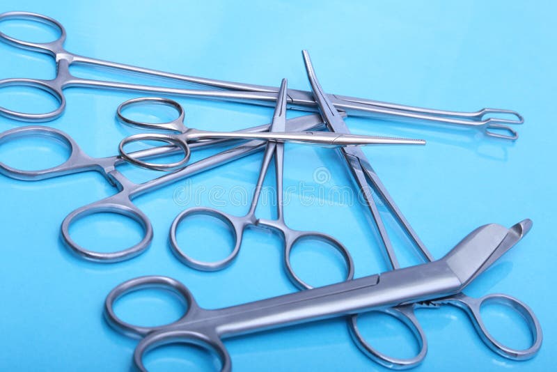 Surgical Instruments and Tools on Table for a Surgery Stock Image ...