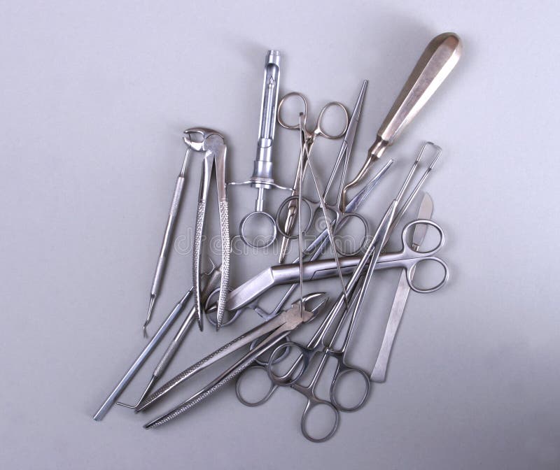 Surgical Instruments and Tools on Table for a Surgery Stock Image ...