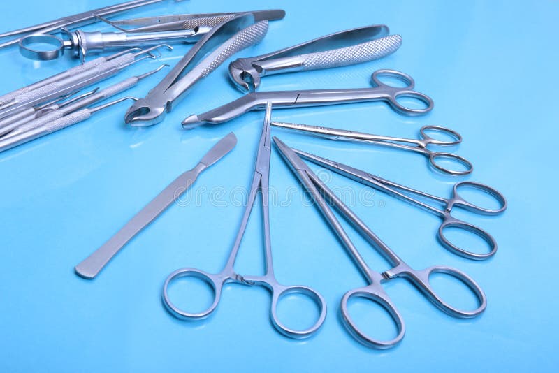 Surgical Instruments and Tools on Table for a Surgery Stock Photo ...