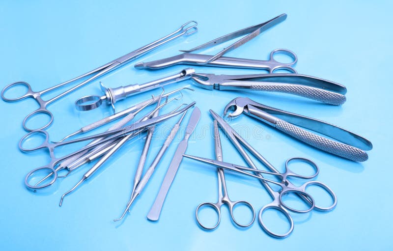 Surgical Instruments and Tools on Table for a Surgery Stock Photo ...