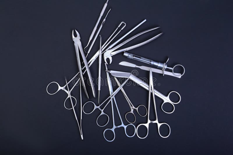 Surgical Instruments and Tools on Table for a Surgery Stock Image ...